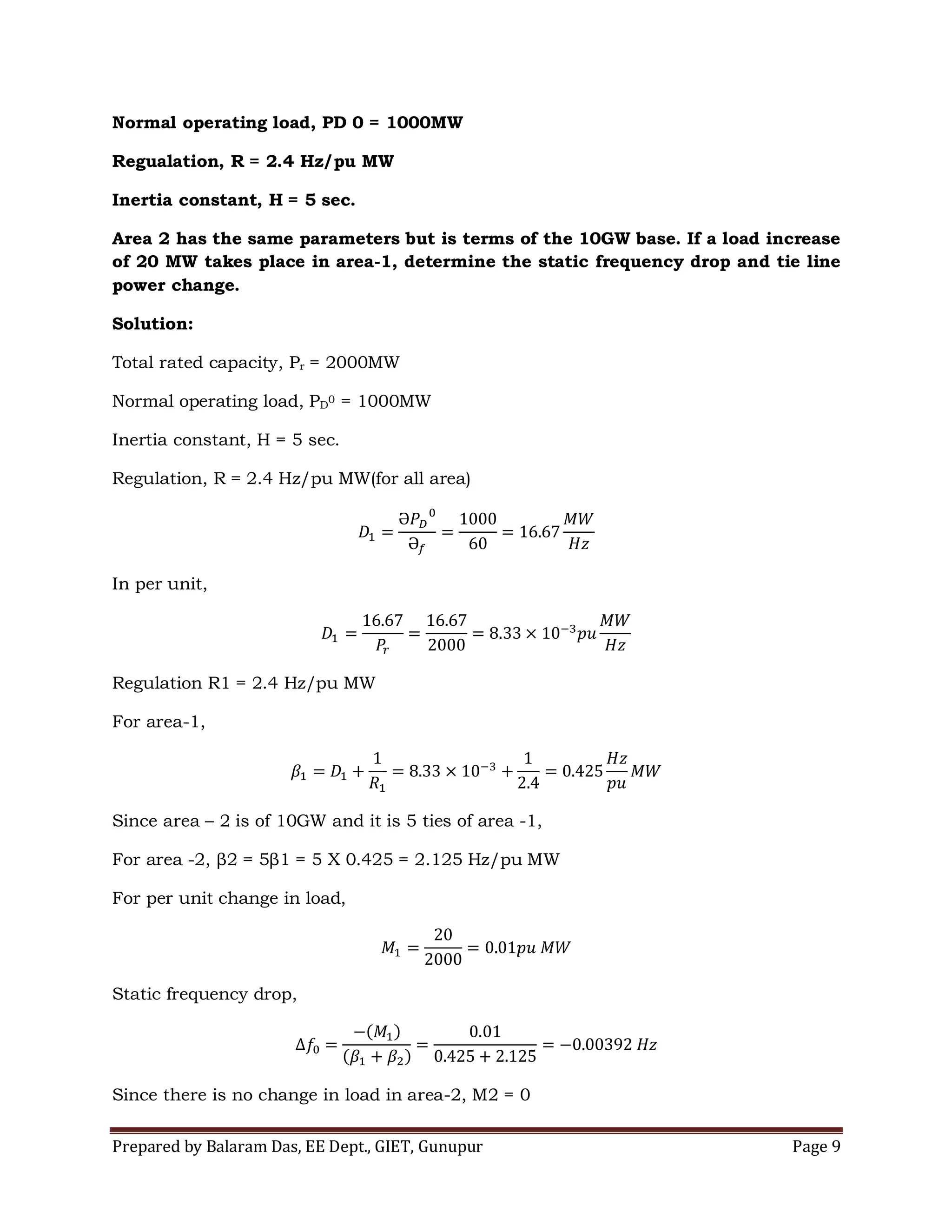 Two area system | PDF