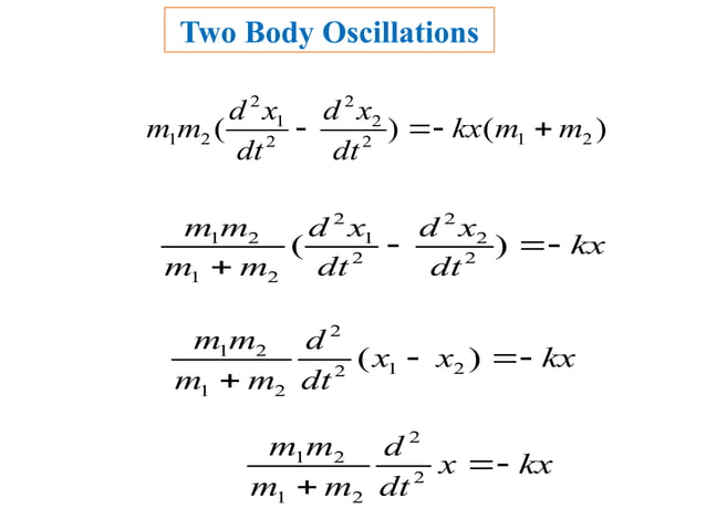 Two Body Oscillations of spring mass system | PPT