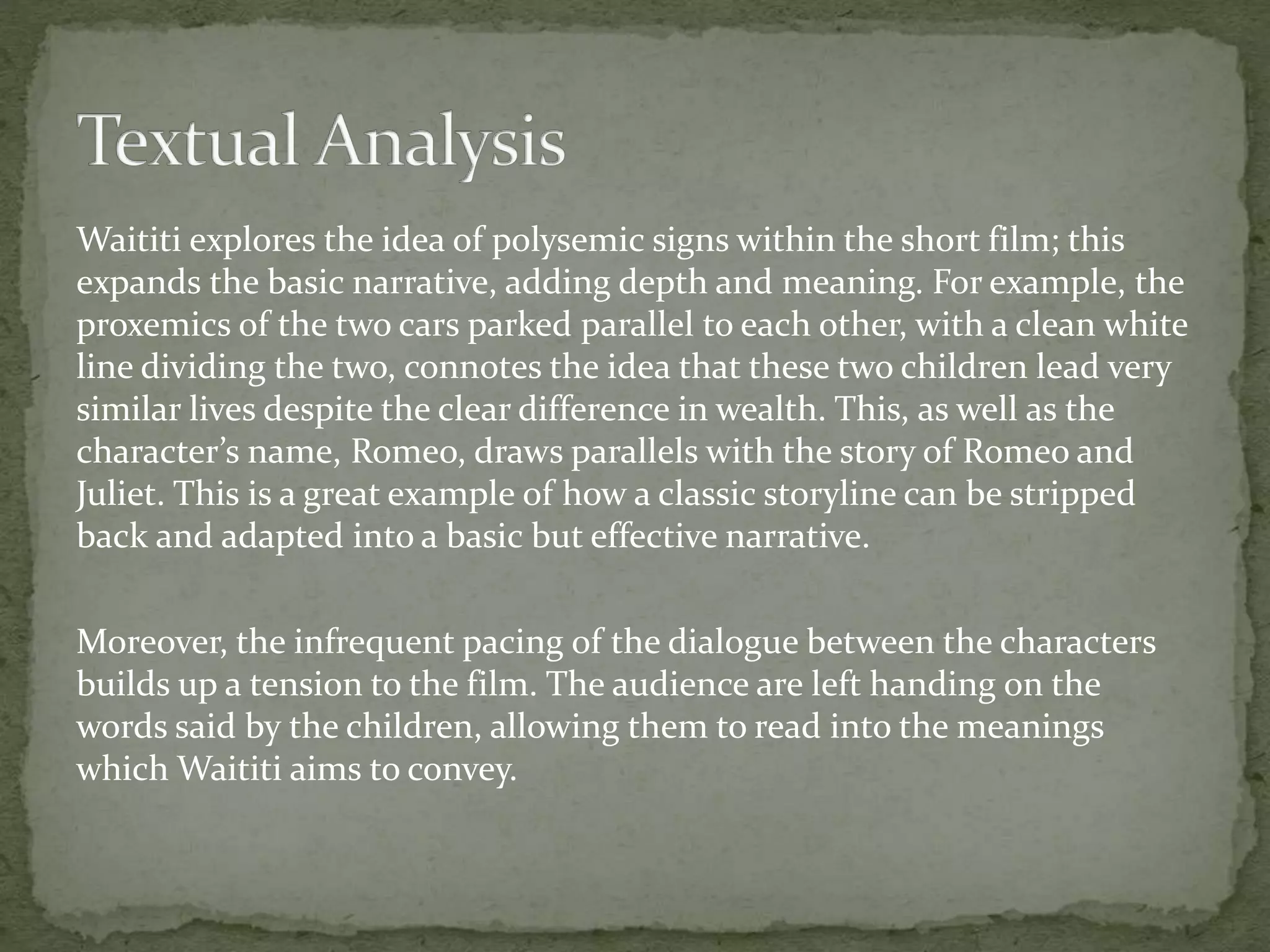 'Two Cars, One Night’ | PPTX