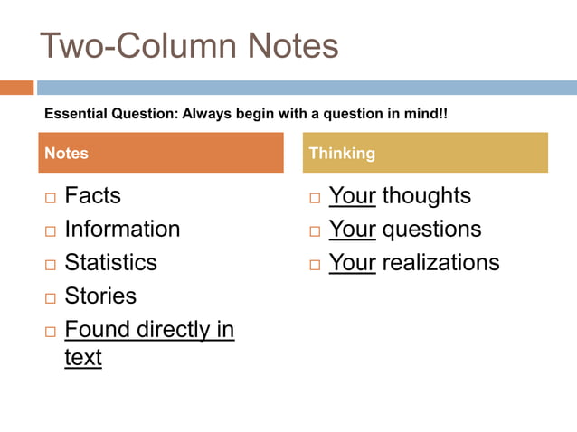 Two column notes | PPT