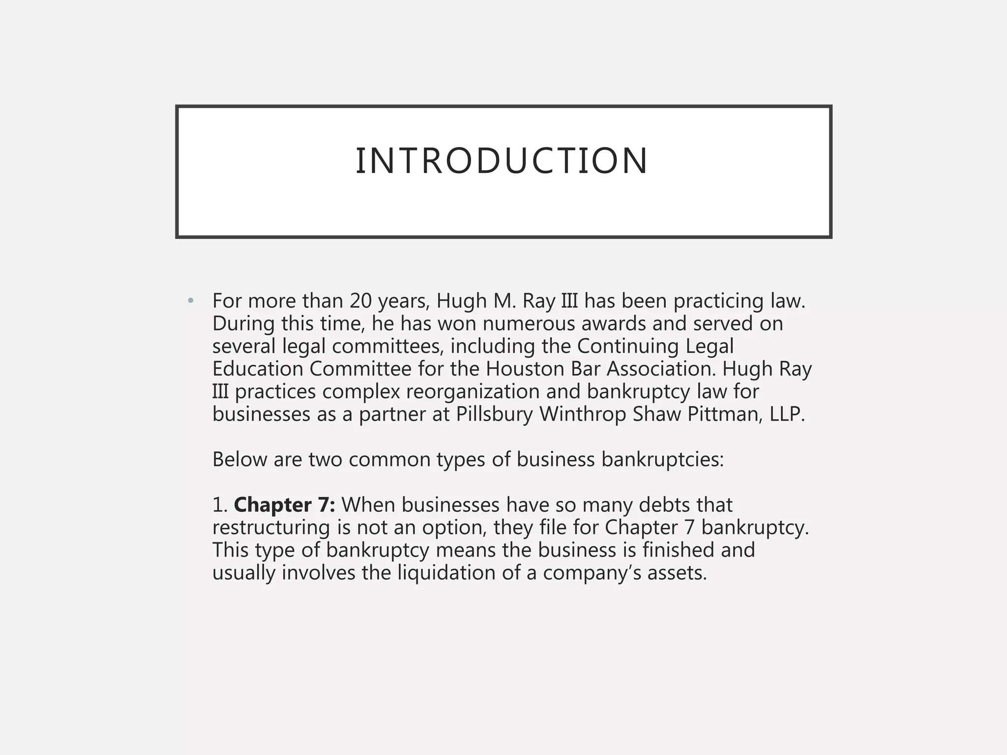 Two Common Types of Bankruptcy for Businesses | PPT