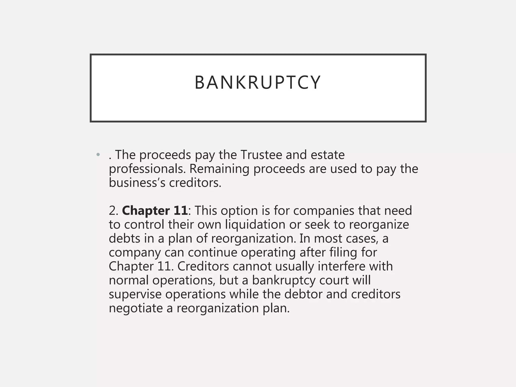Two Common Types of Bankruptcy for Businesses | PPT