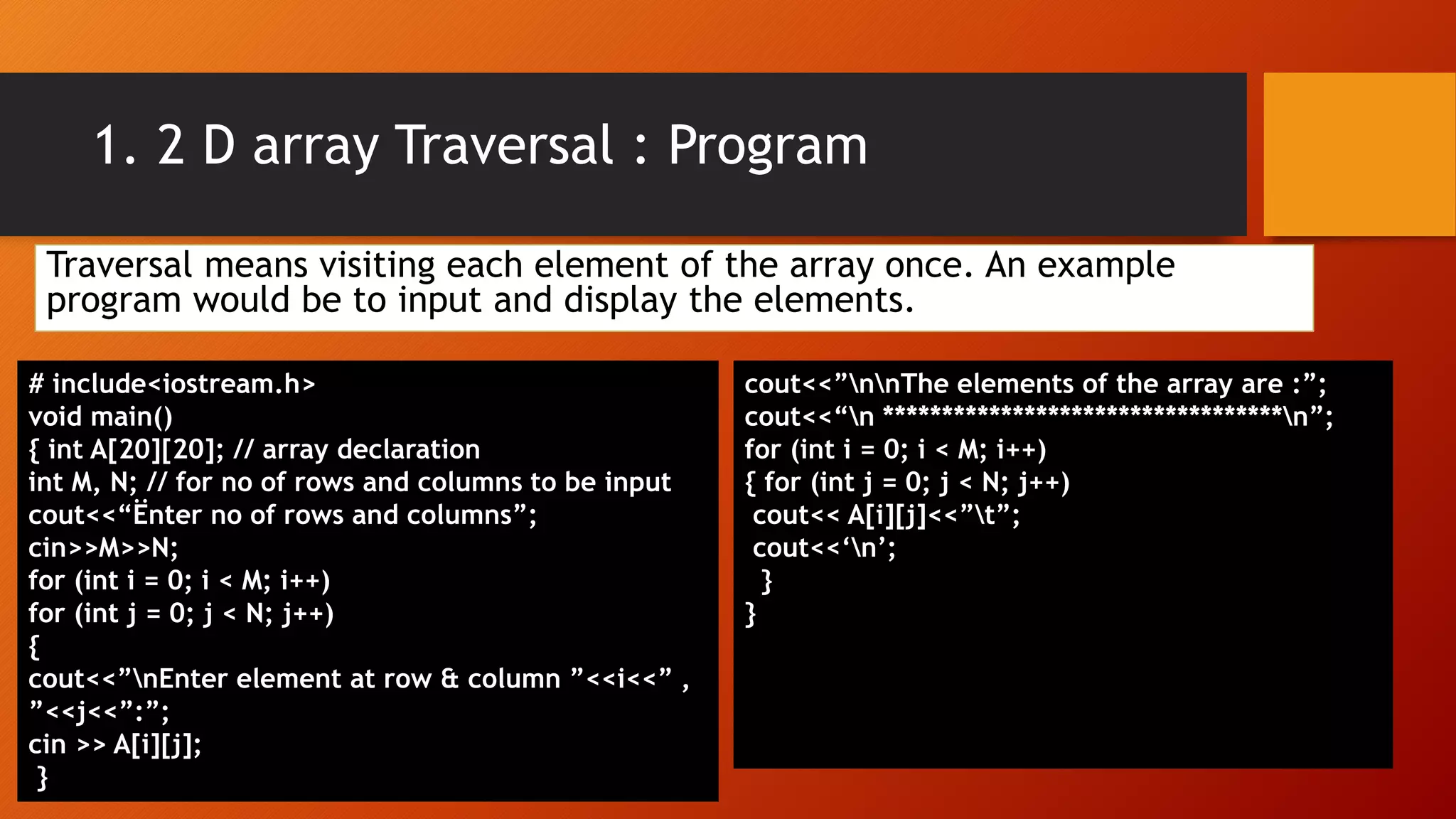 Two dimensional arrays | PPTX