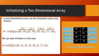 Two dimensional arrays | PPTX