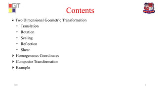 Two dimensional geometric transformation | PPTX