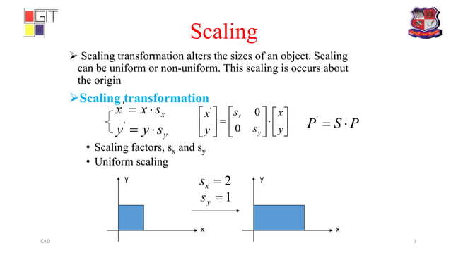 Two dimensional geometric transformation | PPTX | 3-D Graphics | Computer Software and Applications