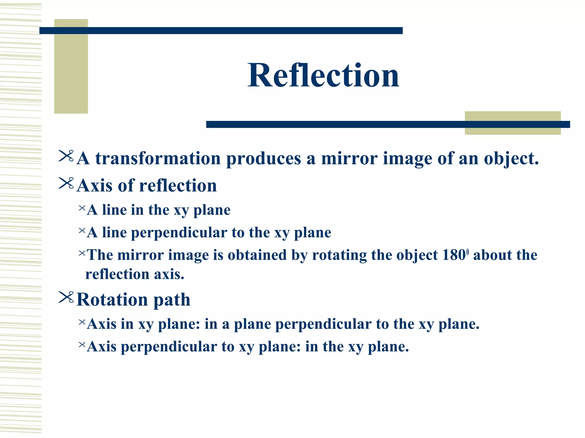 Two Dimensional Geometric Transformations Ppt 3 D Graphics