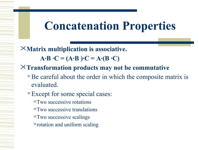 Two Dimensional Geometric Transformations Ppt 3 D Graphics Computer Software And Applications