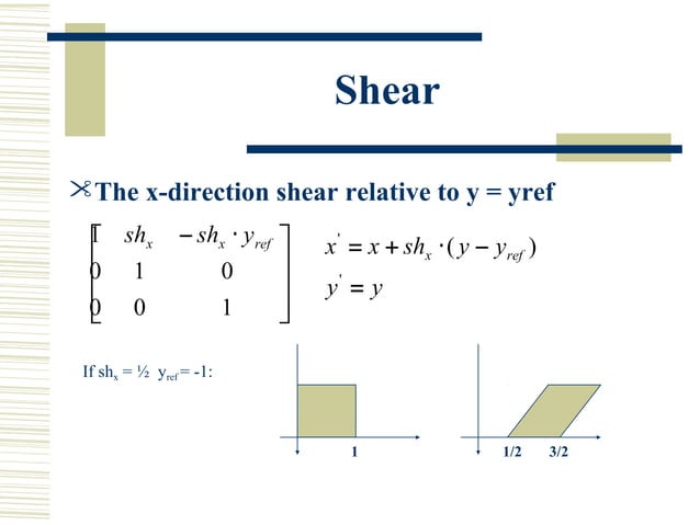 Two dimensional geometric transformations