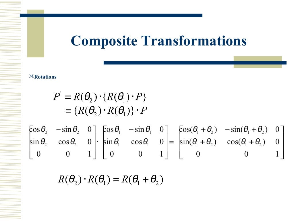 Two dimensional geometric transformations