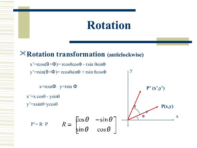 Two dimensional geometric transformations