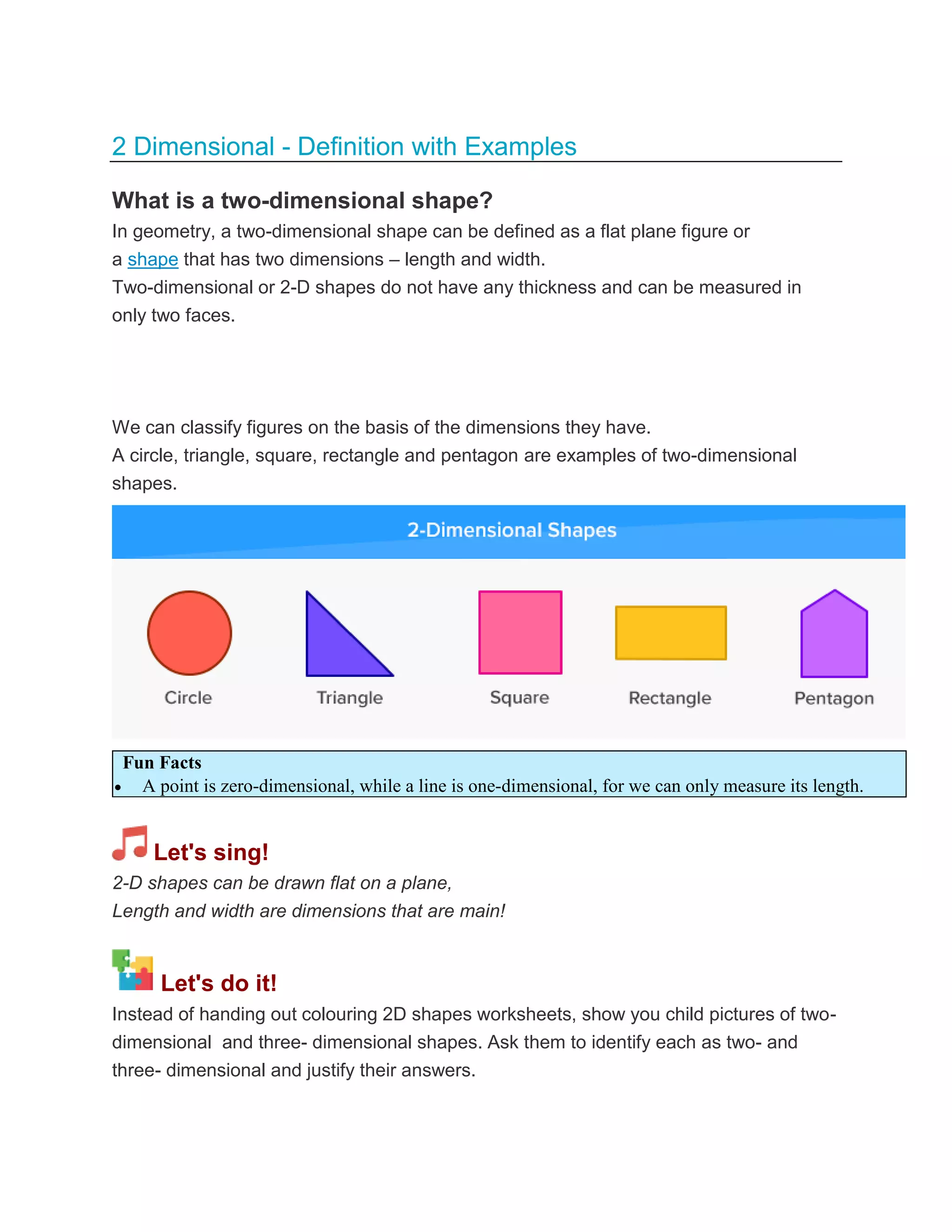 Two dimensional shapes | PDF