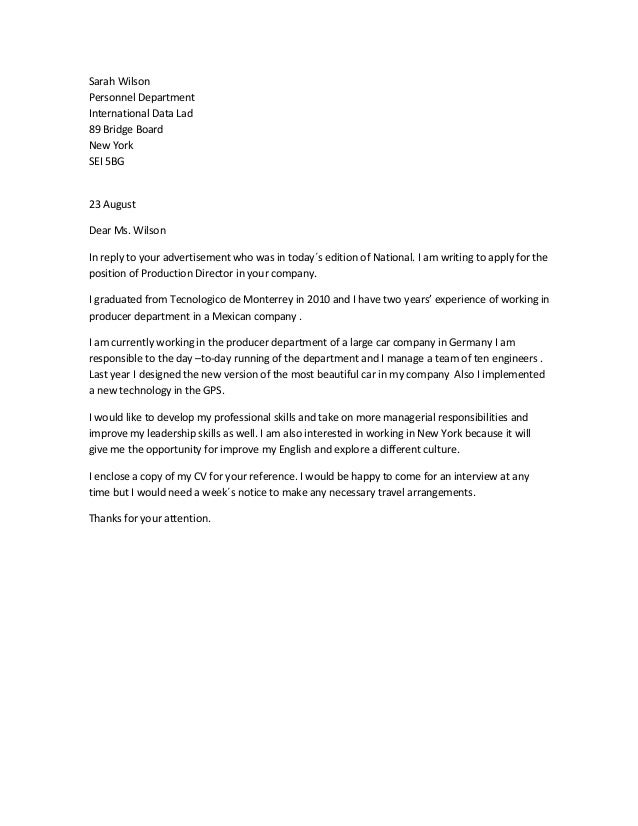 Two english formal letters