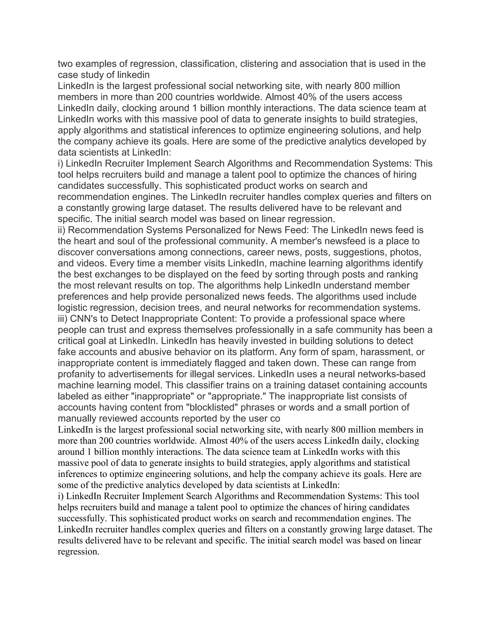 Two Examples Of Regression Classification Clistering And Associationpdf