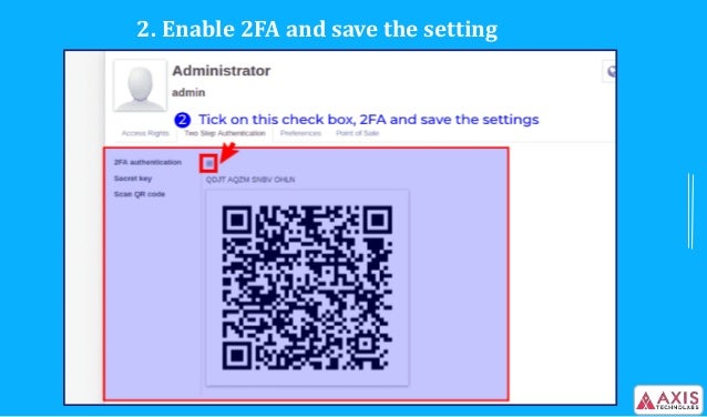 Google authenticator odoo two factor authentication (2FA) login security | PPT
