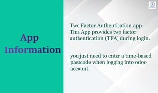 Two factor authentication,Google authenticator in odoo | PPTX