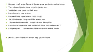 Two friends story for kids - short story | PPTX