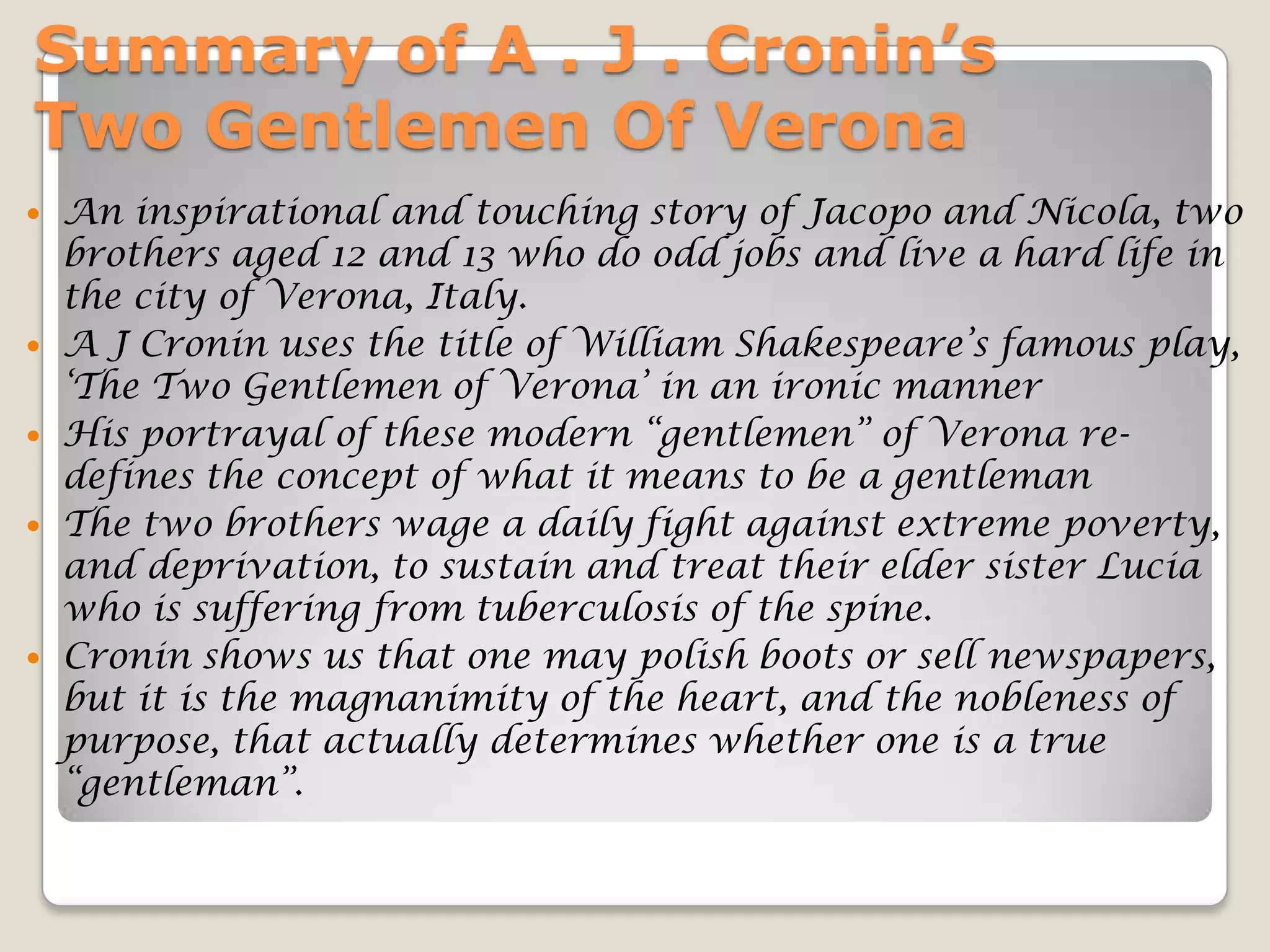 Two Gentlemen Of Verona | PPTX