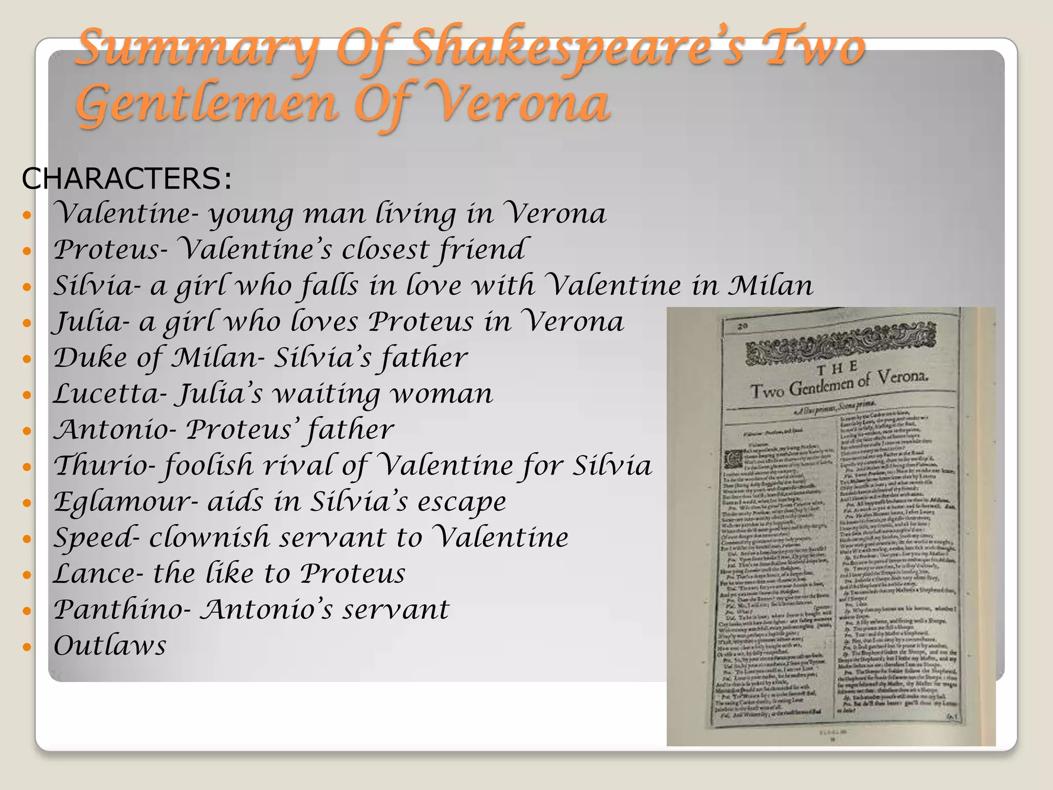 Two Gentlemen Of Verona | PPTX