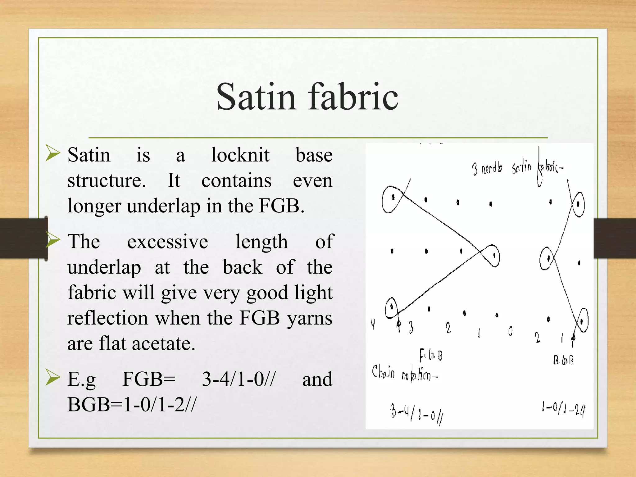 Feature and properties of two guide bar warp knit designs | PPT