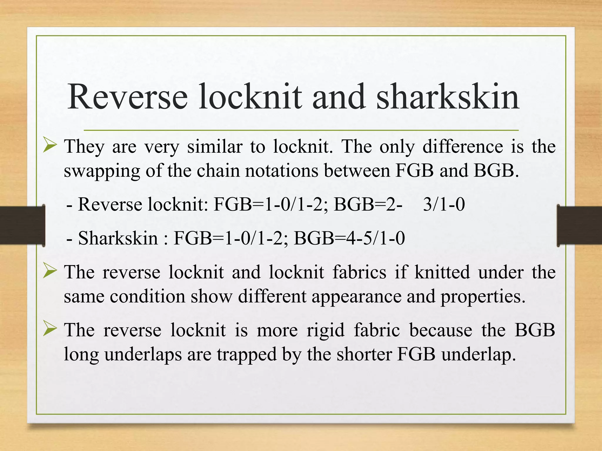 Feature and properties of two guide bar warp knit designs | PPT