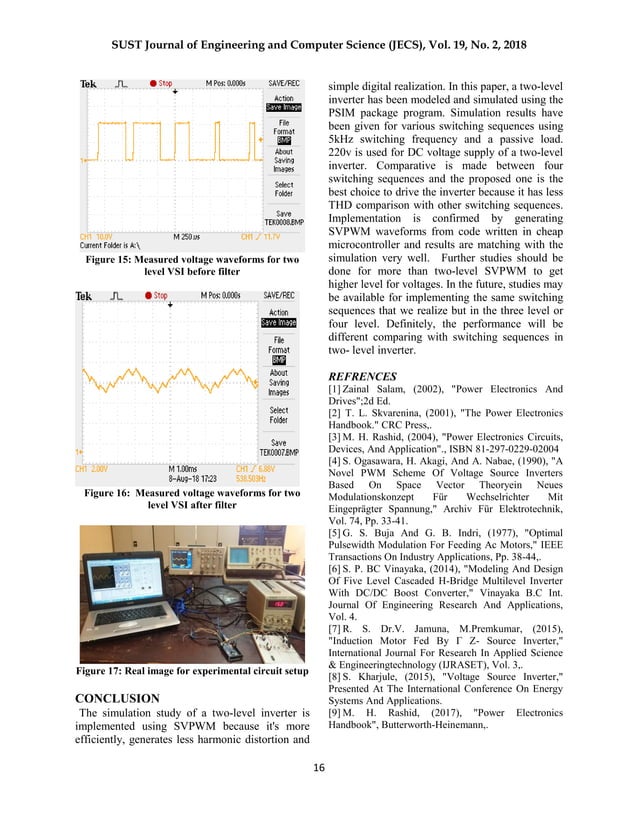 Space Vector Pulse Width Modulation Technique Applied To Two Level