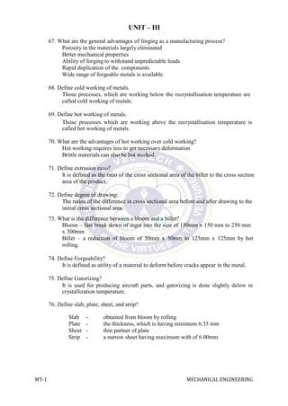 Manufacturing Technology-I | PDF