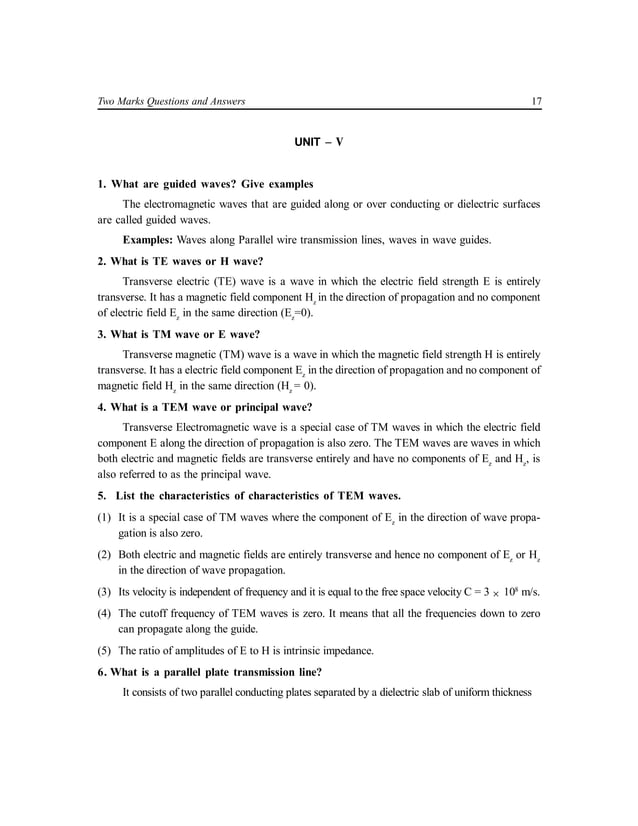 Transmission lines and waveguides -Two marks | PDF | Digital Audio | Computer Software and ...