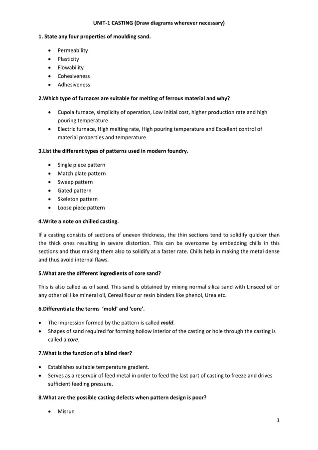 Two marks metal casting part A | PDF