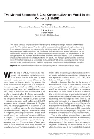 Two method approach: A case conceptualization Model in the context of EMDR Jongh | PDF