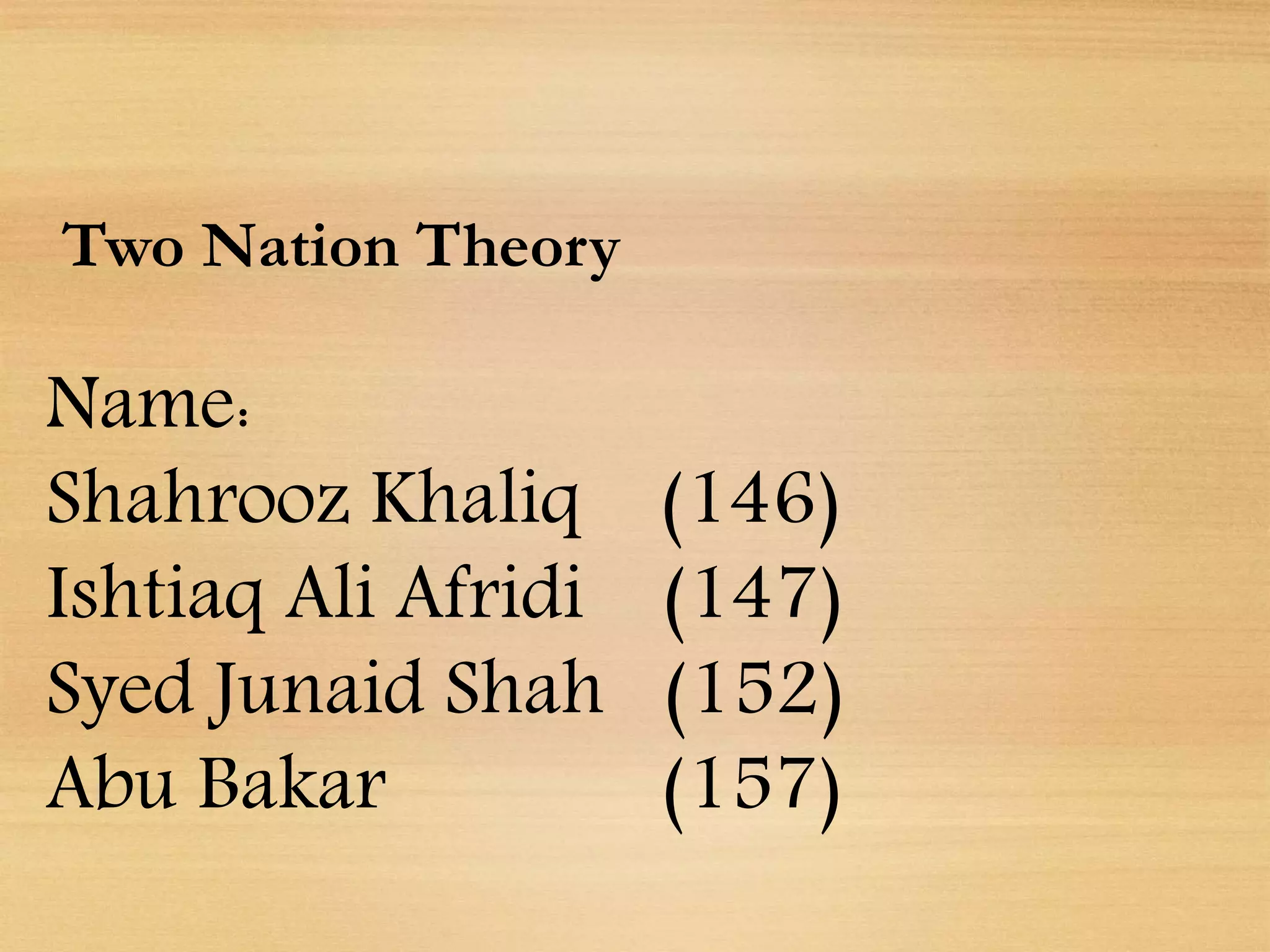 Two nation theory. | PPTX