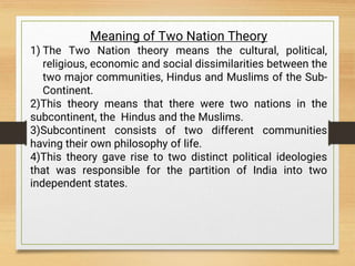 Two nation theory. | PPTX