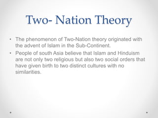 Ideology of Pakistan and Two nation theory | PPTX