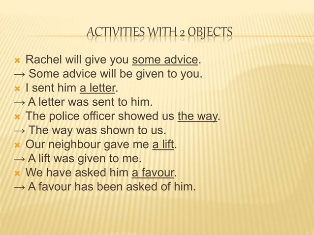Two objects in an active sentences – presentation | PPT