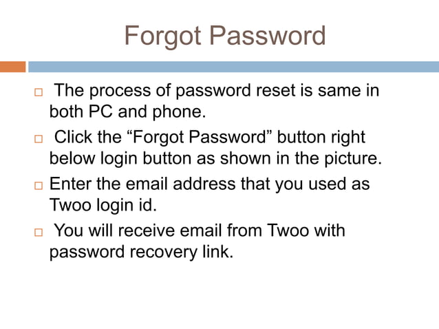 Twoo login Sign Up Process | PPTX