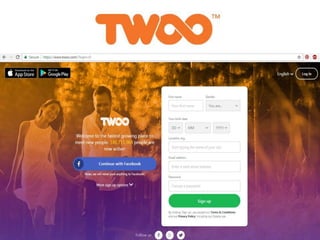 Twoo login Sign Up Process | PPTX