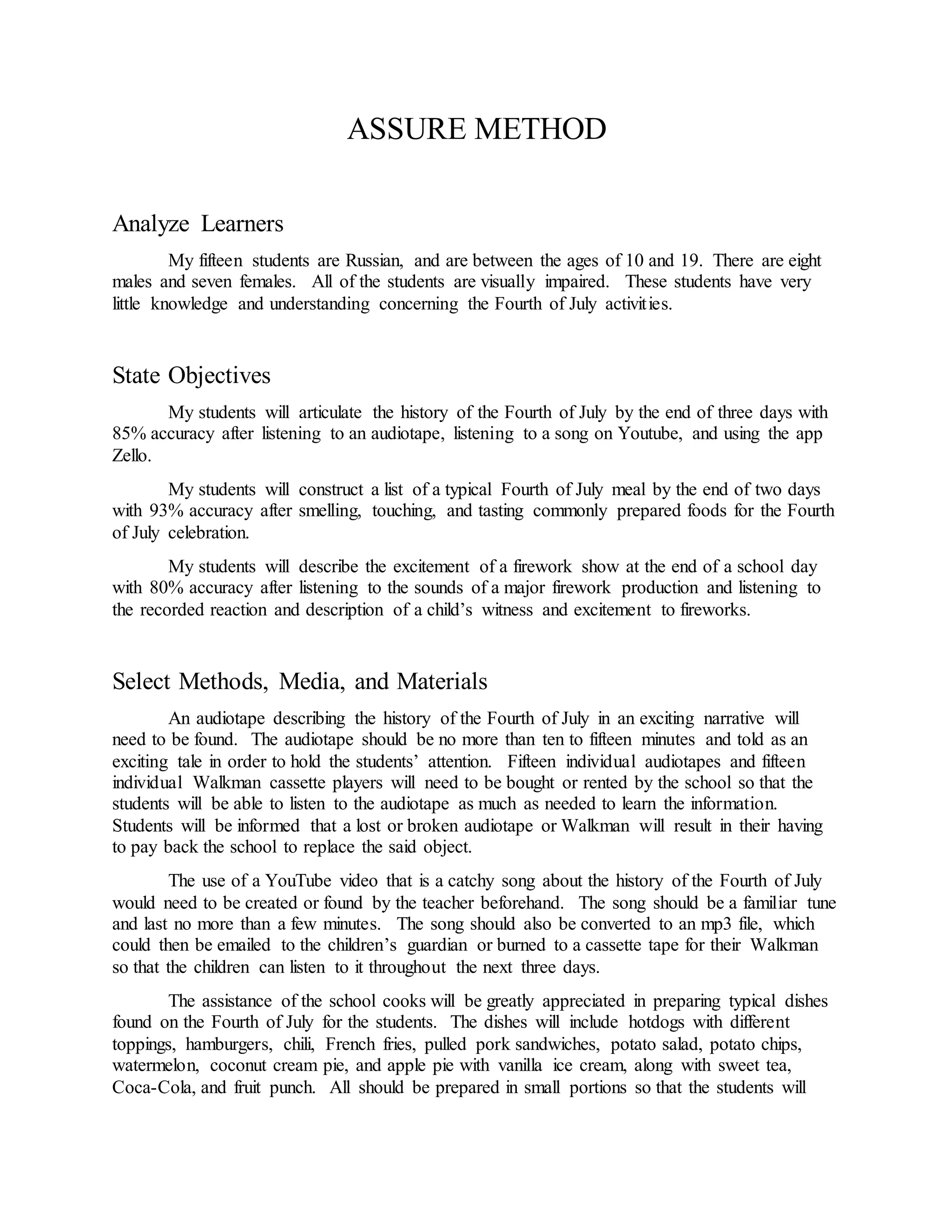 Revised Assure Method | DOCX