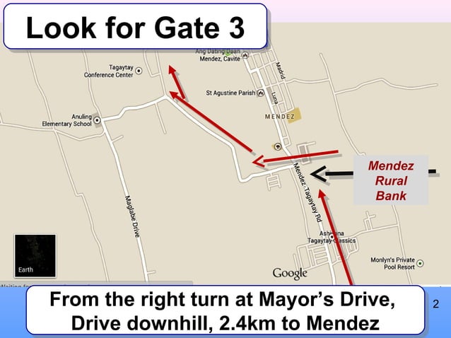 Two page map to mendez conference center tagaytay ppt | PPT ...