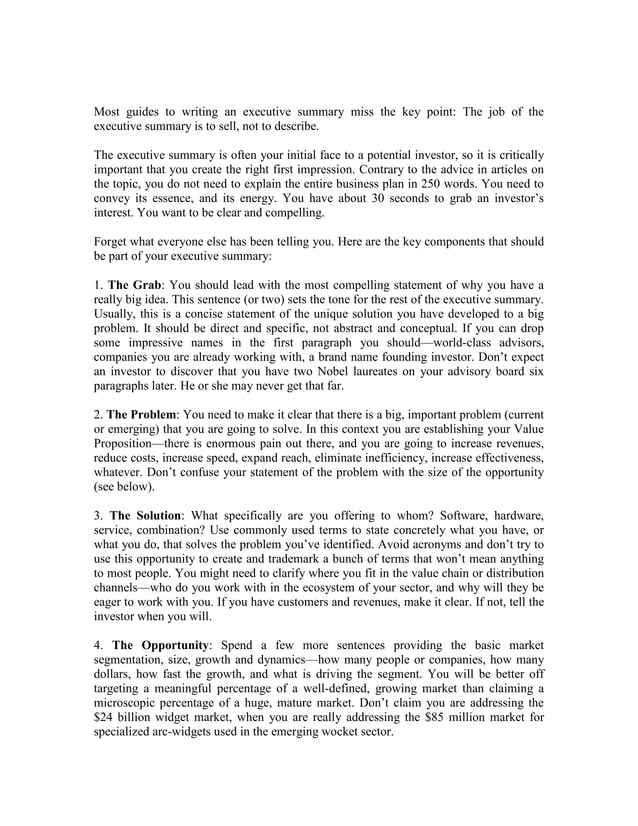 Two pager guide for the bplan | PDF