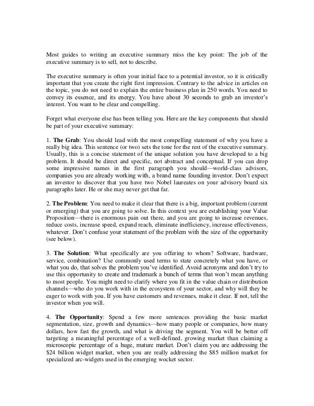 Two pager guide for the bplan