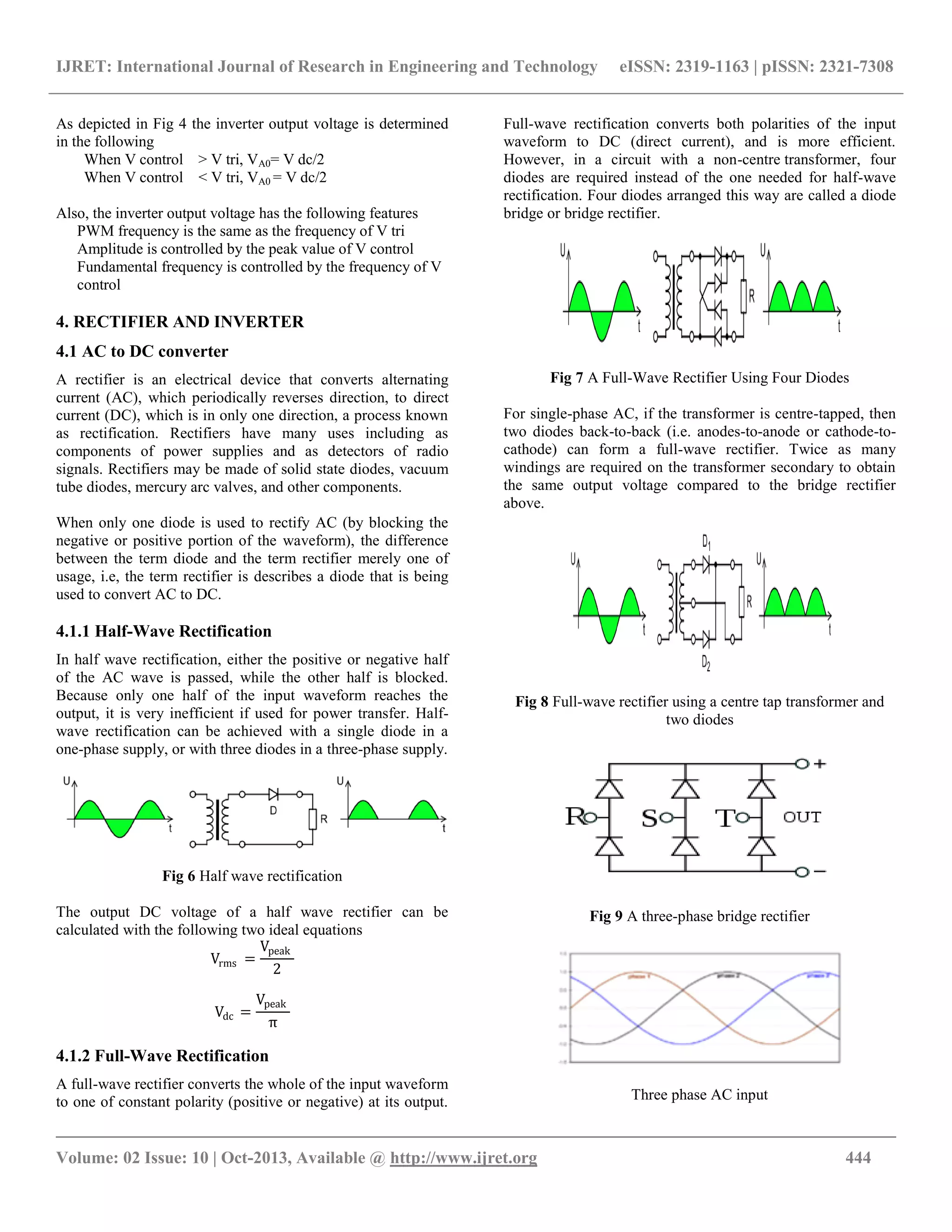 Two Parallel Single Phase Rectifiers By Using Single Phase To Three