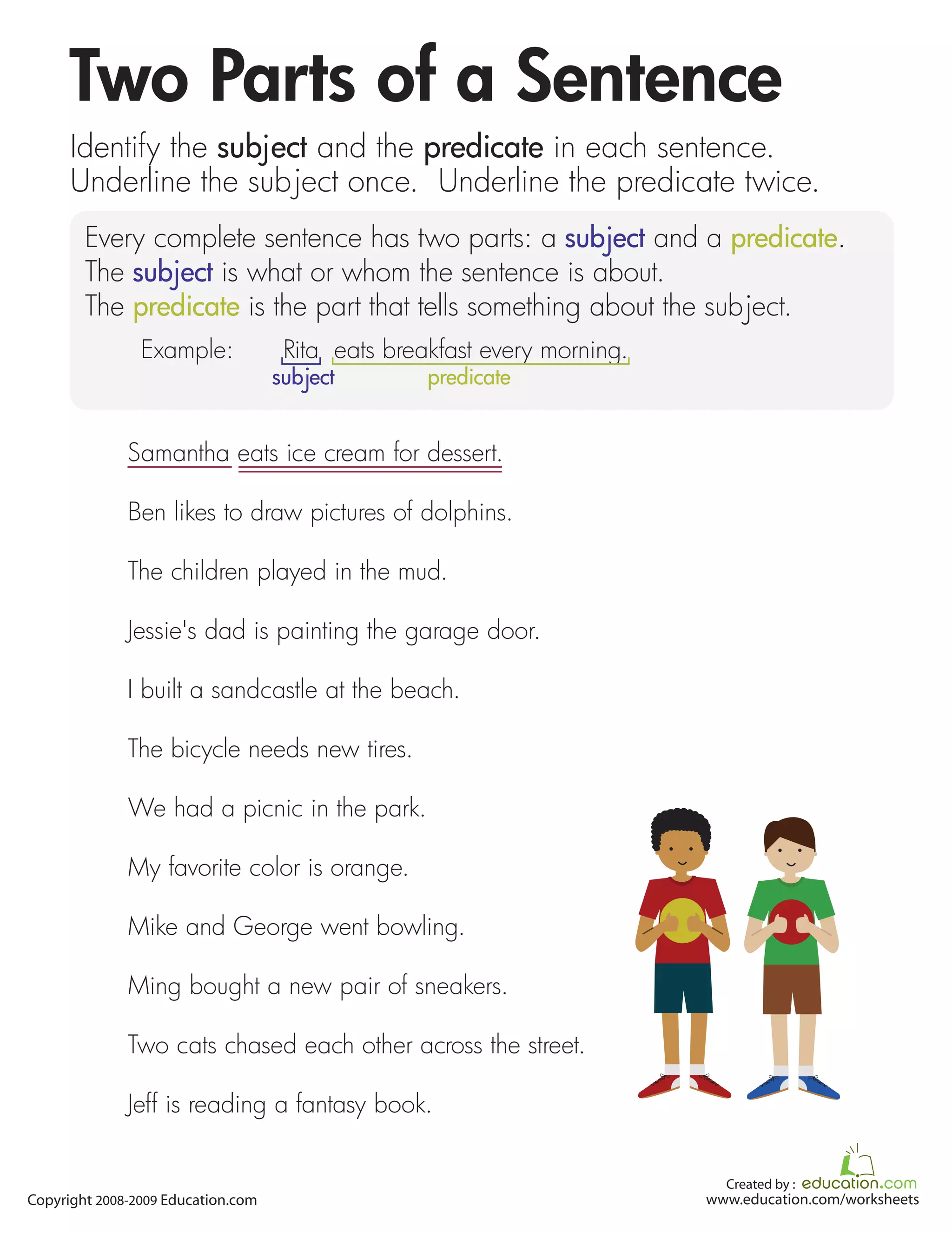 Two parts of a sentence | PDF