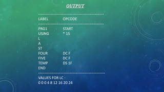 Two pass Assembler | PPTX