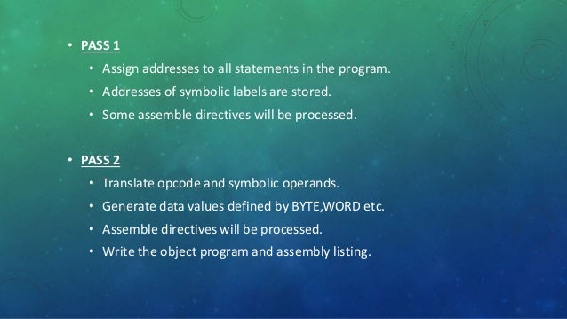 Two pass Assembler