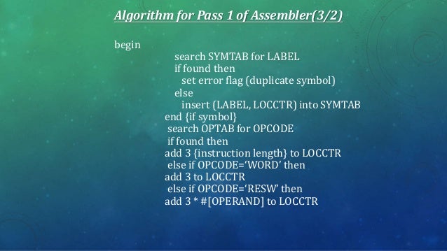 Two pass Assembler