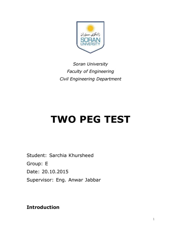 Two Peg Test - Report | DOCX | Standardized Testing | Educational ...