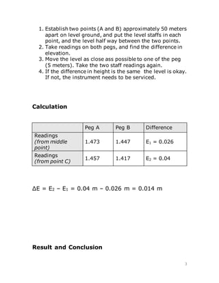 Two Peg Test - Report | DOCX