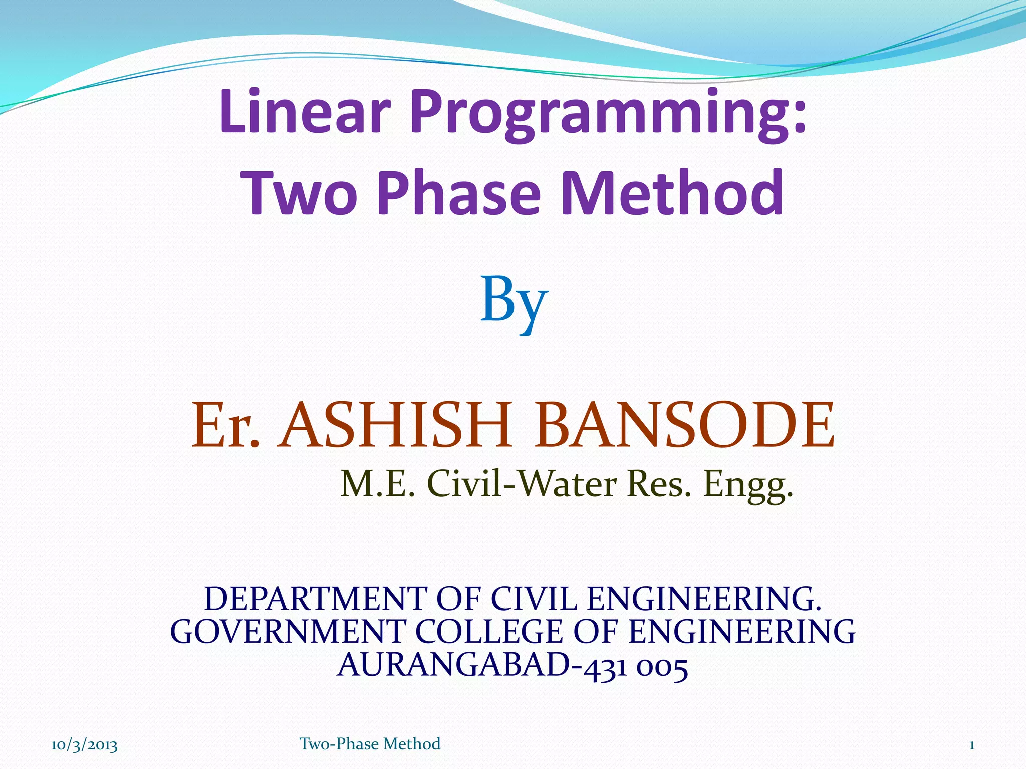 LINEAR PROGRAMMING | PPTX