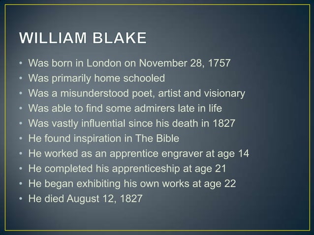 Two poems by william blake | PPTX | Poetry | Books and Literature
