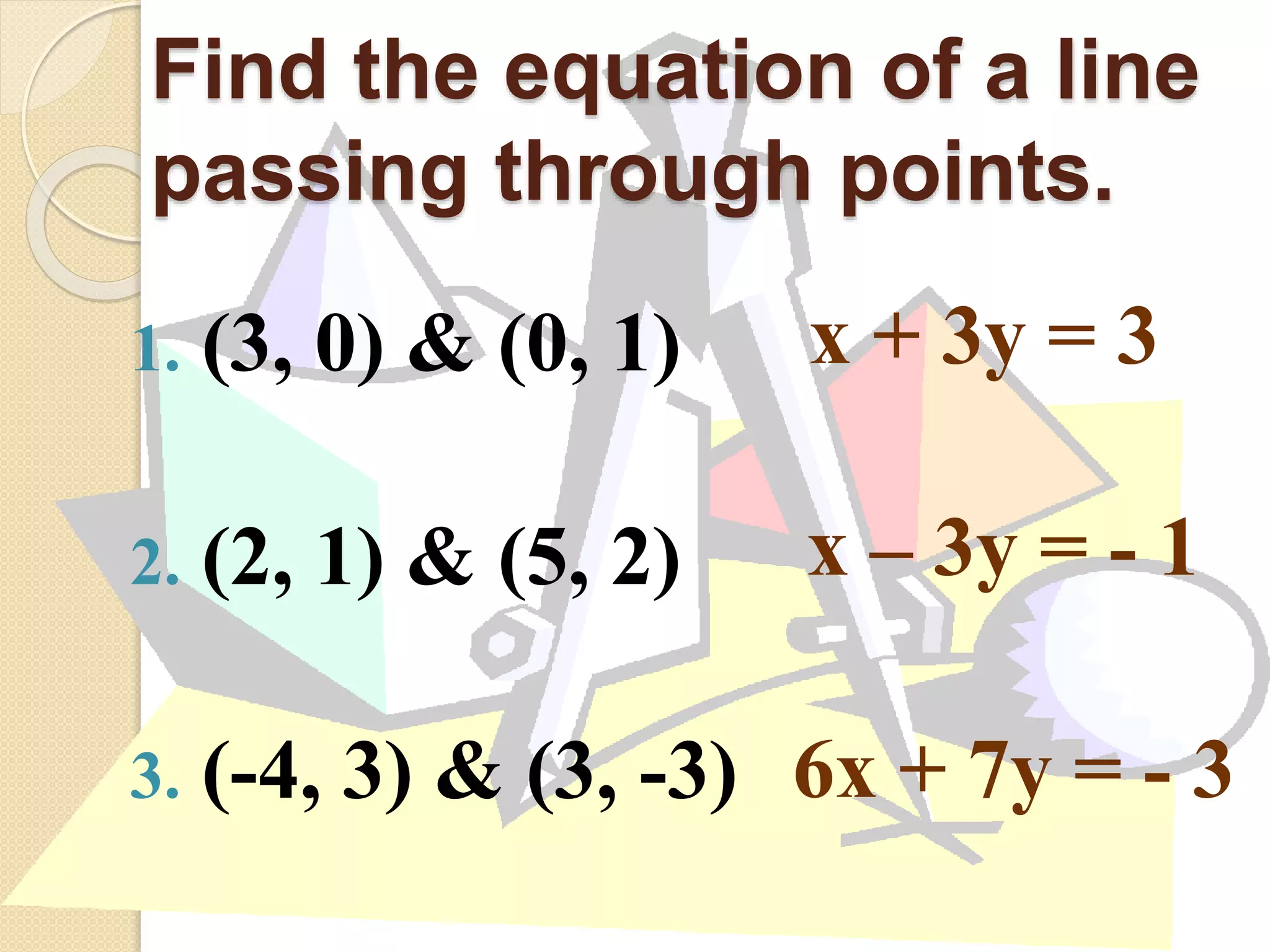 Two point form Equation of a line | PPTX